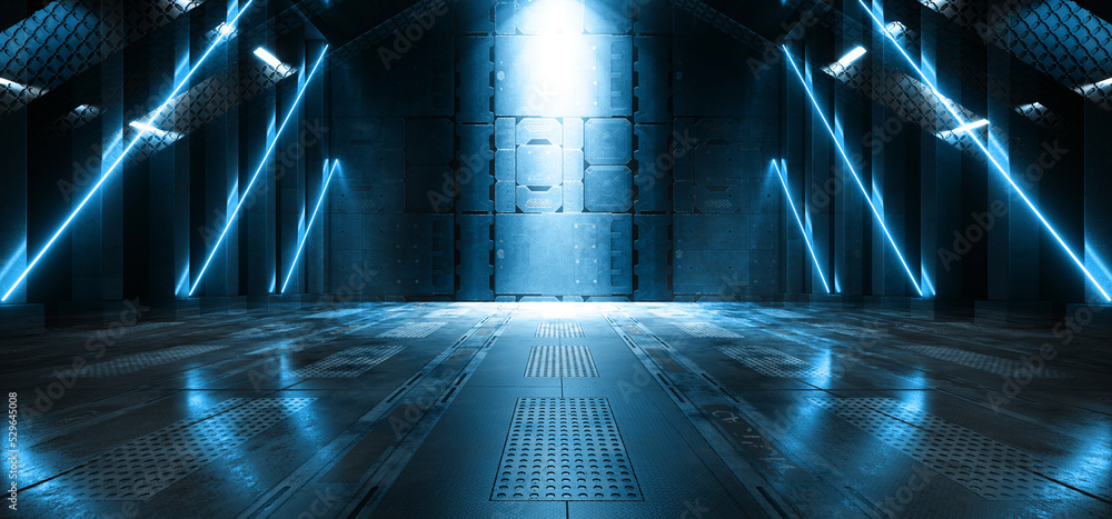 Sci Fi Futuristic Spaceship Warehouse Alien Tunnel Corridor Hangar ...