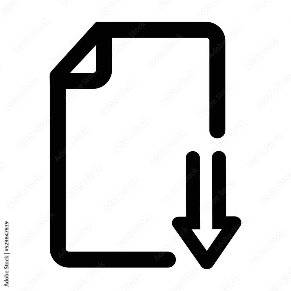 download folder icon, file document import icon sign with arrow down ...