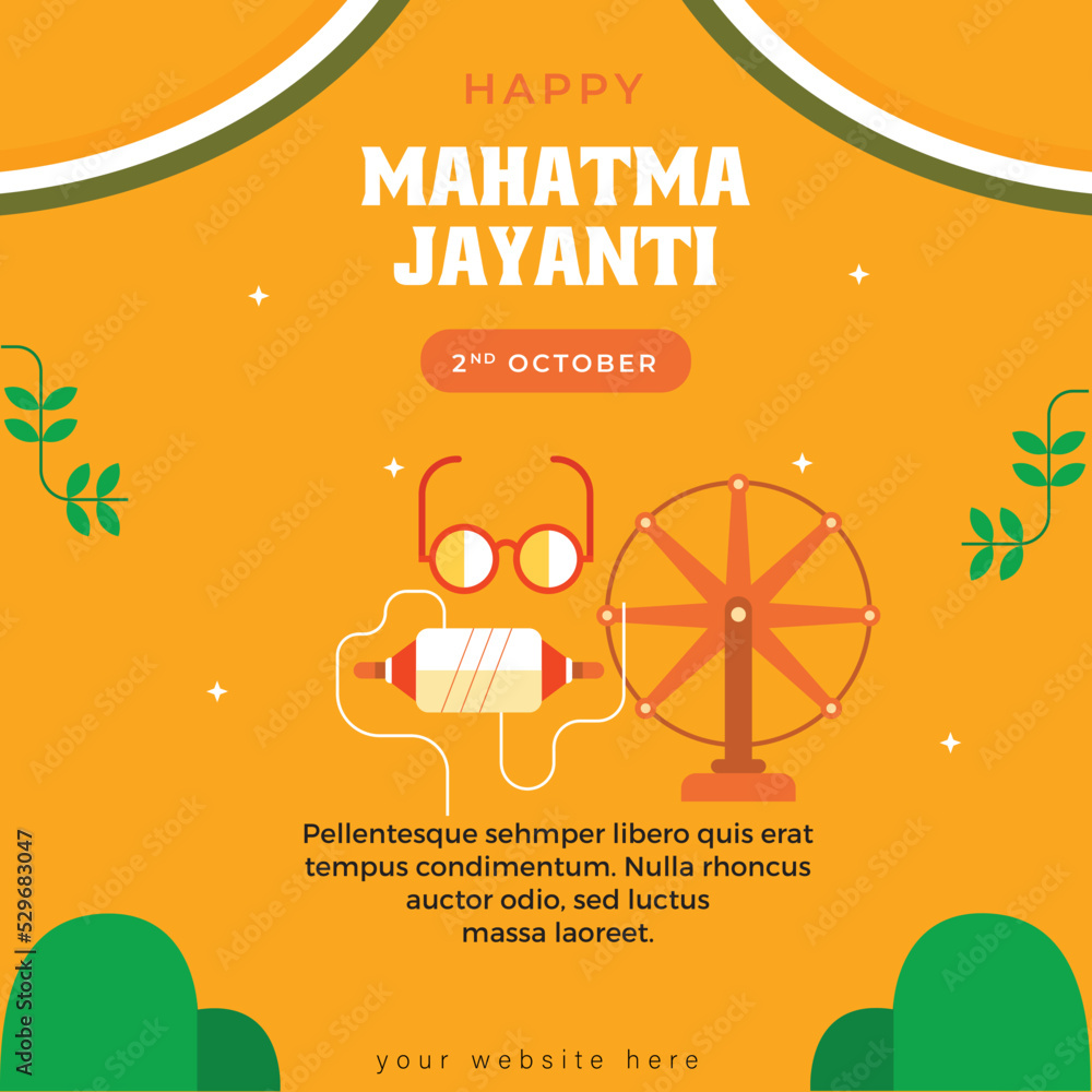 Mahatma Gandhi Jayanti national holiday of India. indian national hero ...