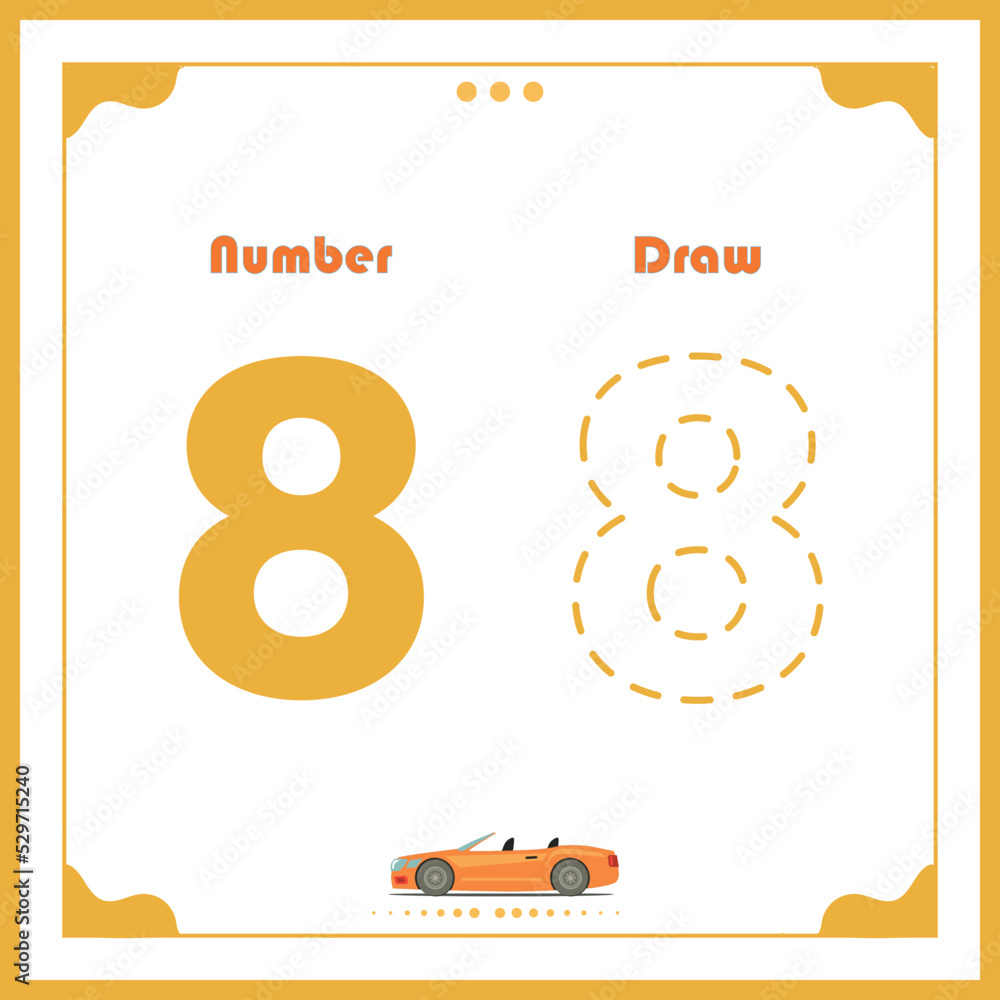 Vector de Stock Number Drawing for Kids Fun Outline Vector Preschool ...