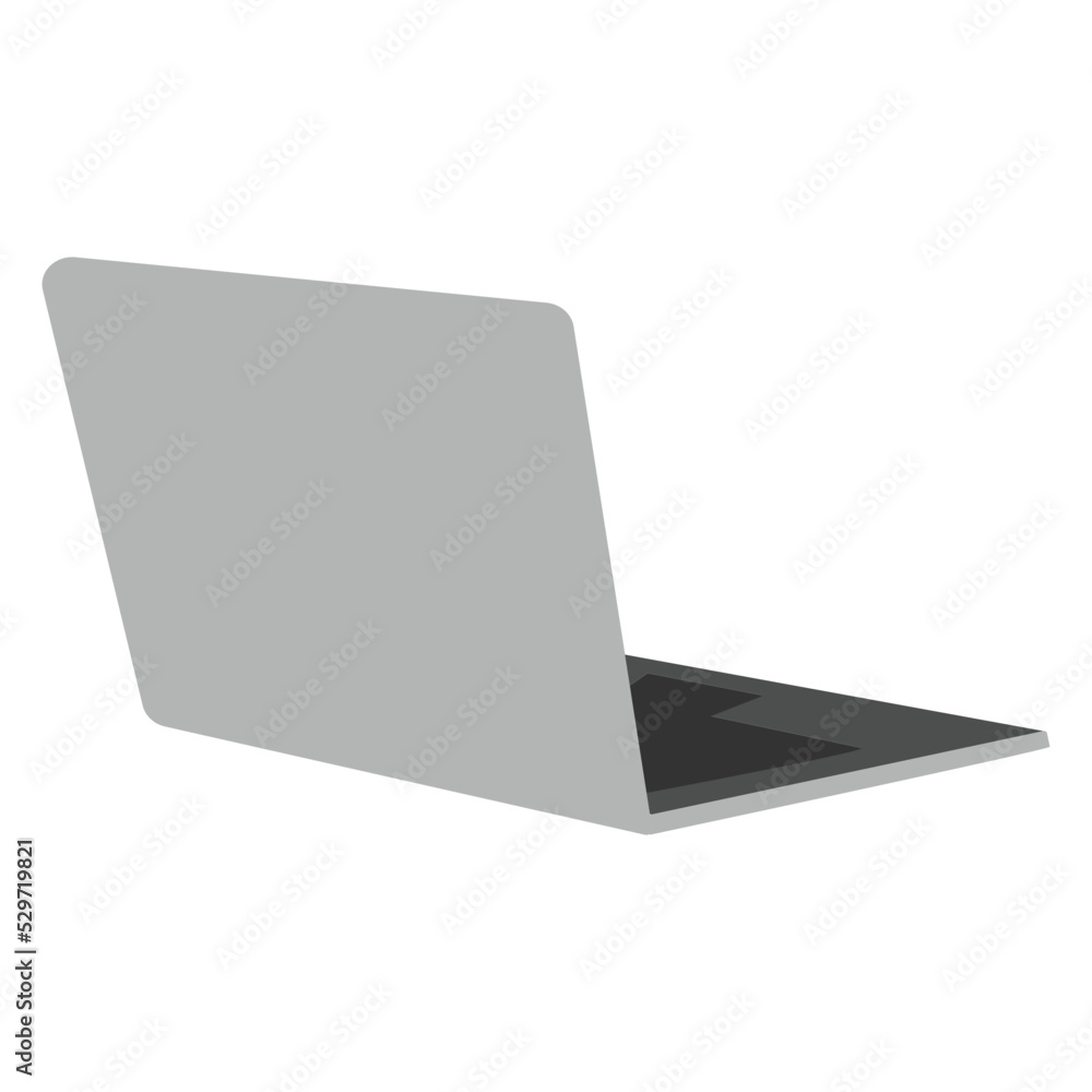 Isometric image of a laptop on a transparent background in gray tints ...