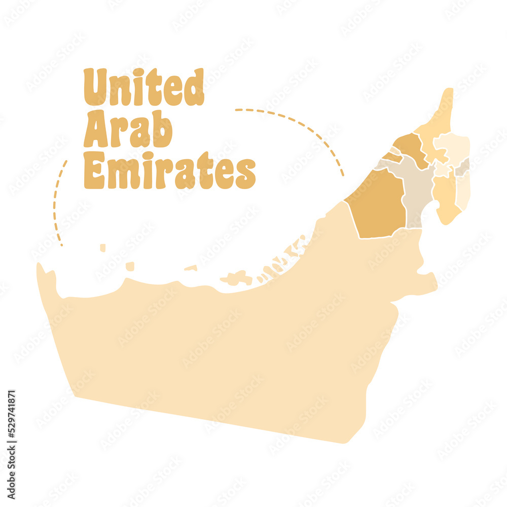 UAE Map Illustration Stock Vector | Adobe Stock