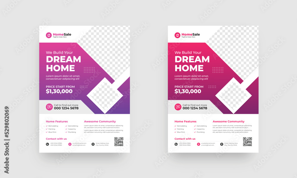 Professional flyer design template. Real estate flyer design layout ...
