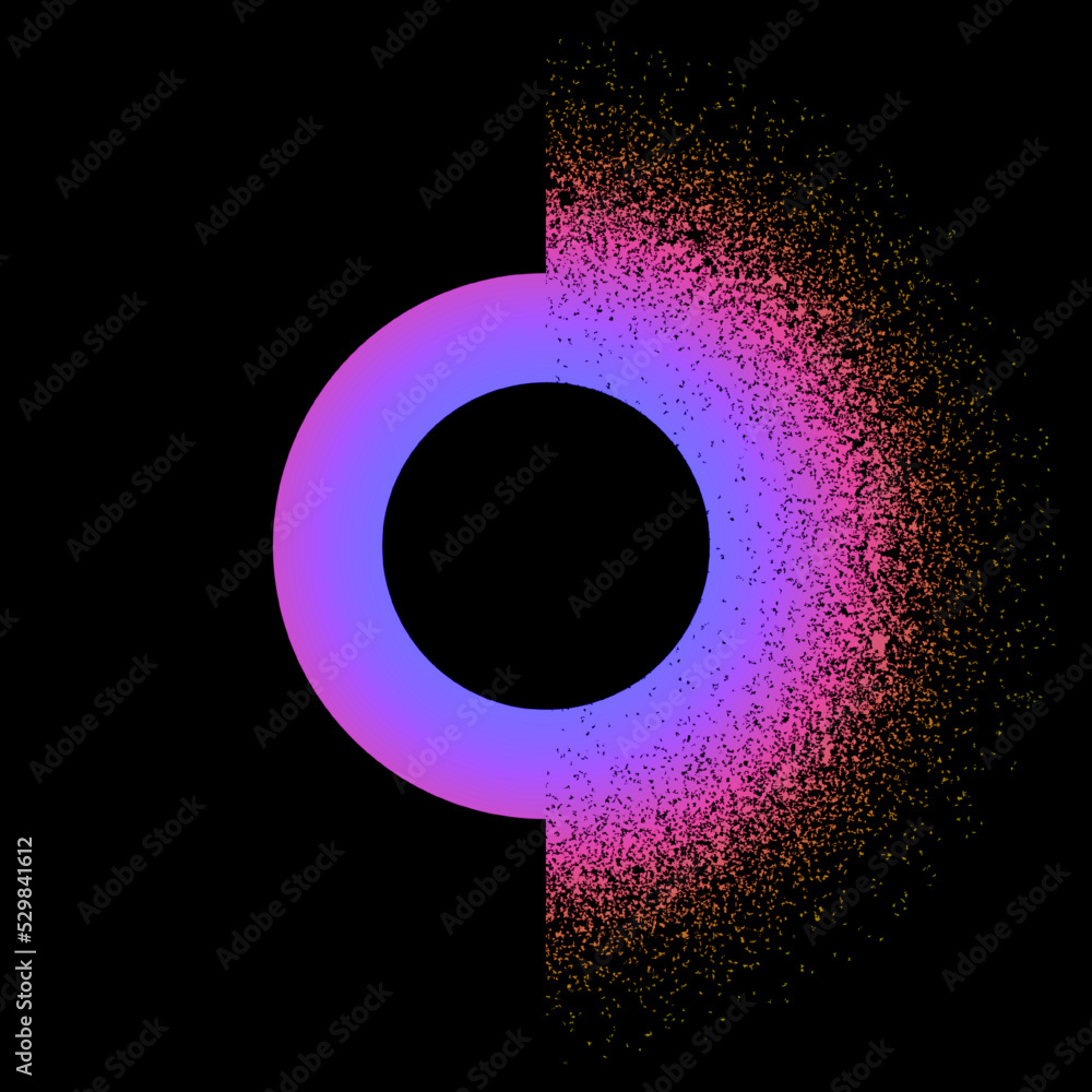 Dispersion of geometric shapes. Vector illustration of a geometric ...