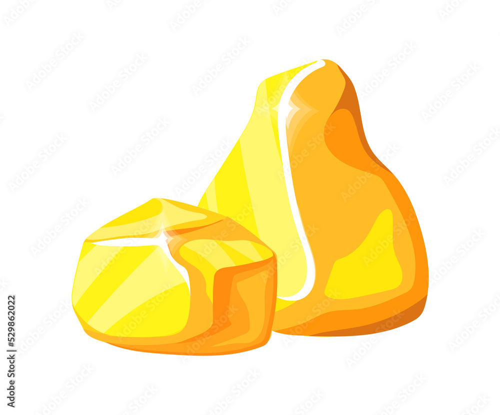 Golden rocks. Piled gemstones, mining solid gold mine nuggets, design ...