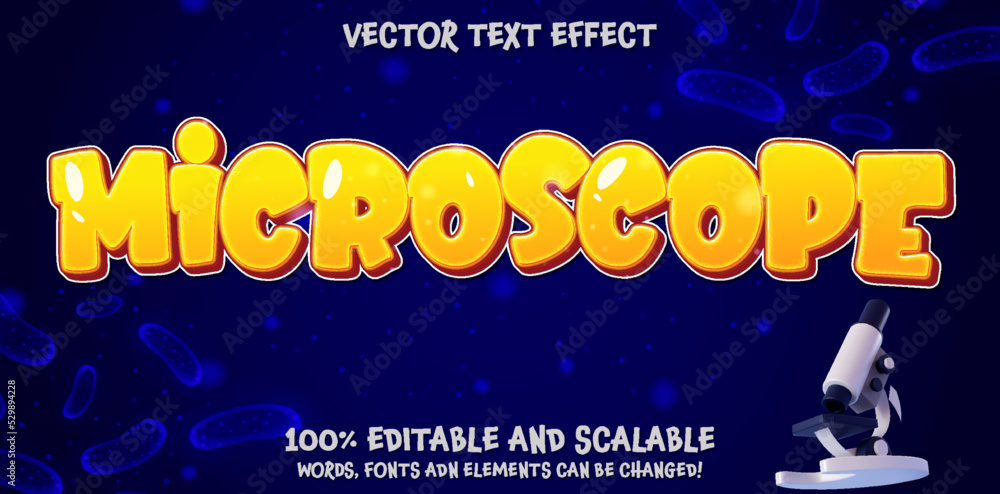 Vector de Stock Microscope editable scalable text effect, Science ...