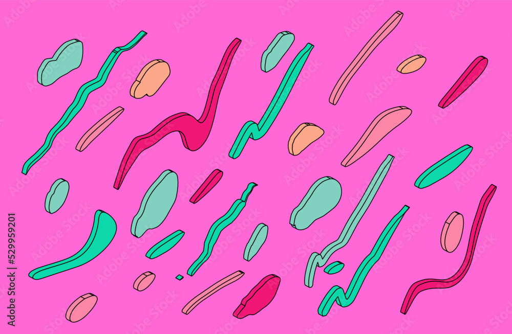 Citypop and vaporwave style background with colorful pastel blobs and ...