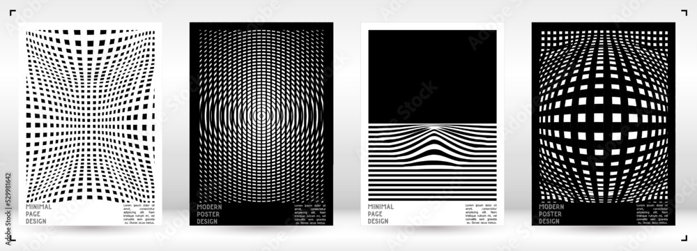 Geometrical Poster Design with Optical Illusion Effect. Minimal ...
