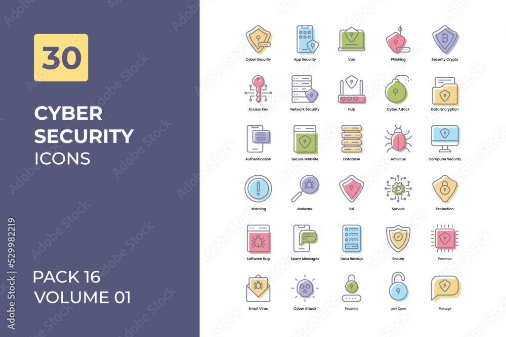 Cyber security icons collection. Set contains such Icons as access ...