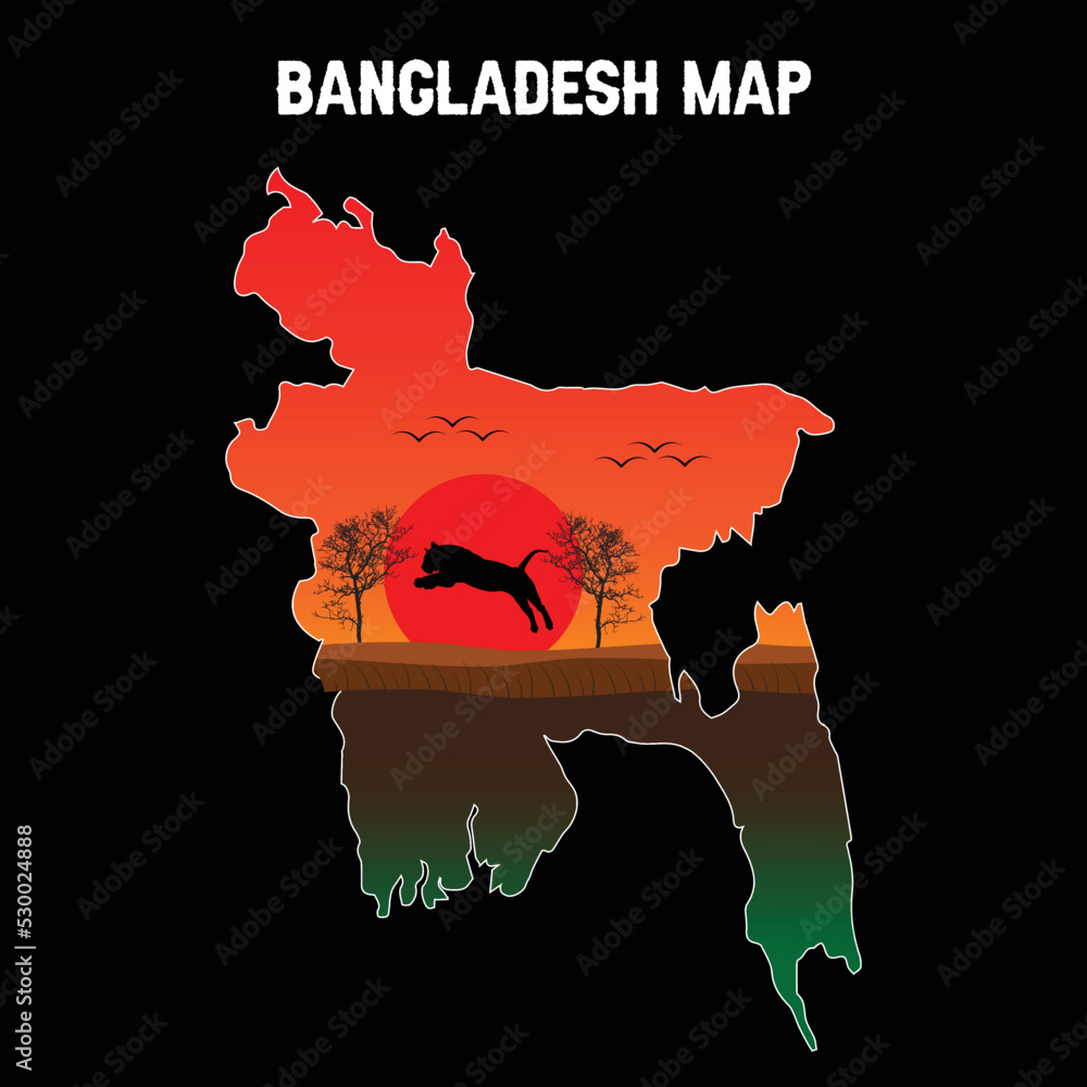 Bangladesh Map Vector Illustration Stock Vector | Adobe Stock