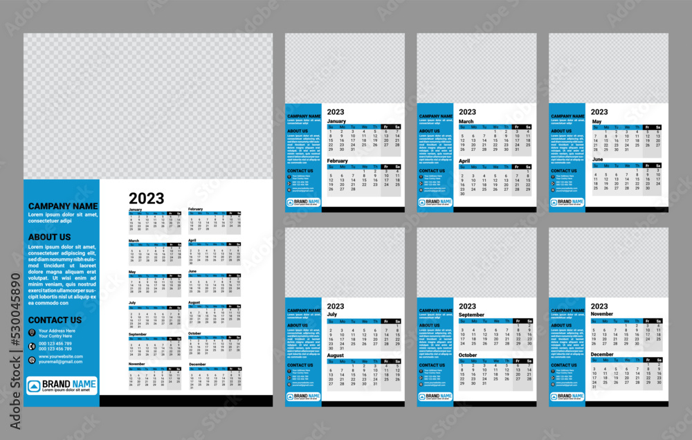 2023 calendar design, modern calendar template Stock Vector | Adobe Stock
