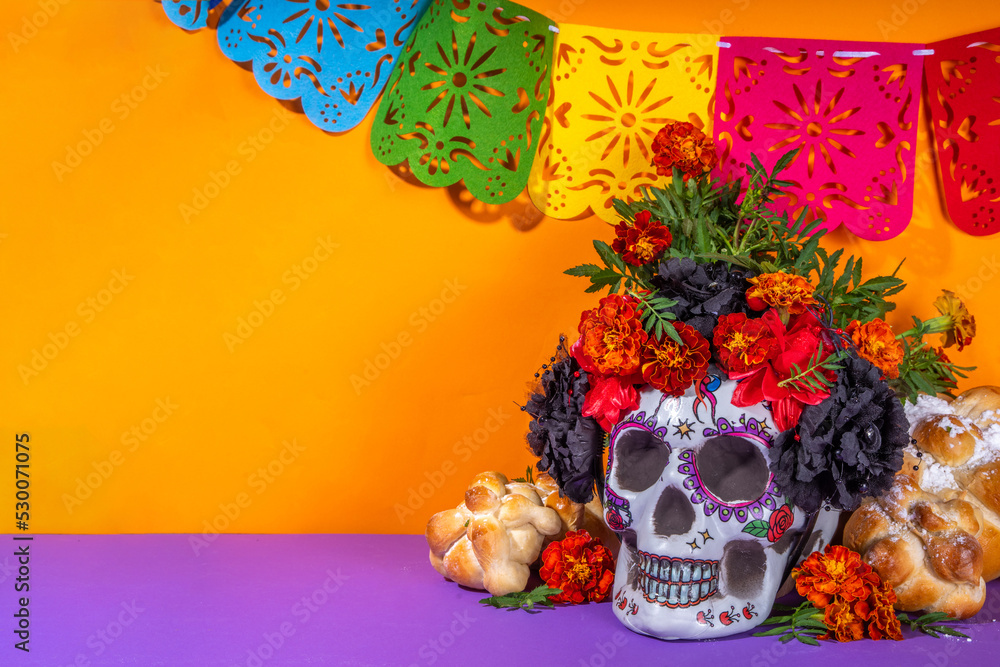 Spanish Mexican traditional holiday, autumn festival Day of the Dead ...