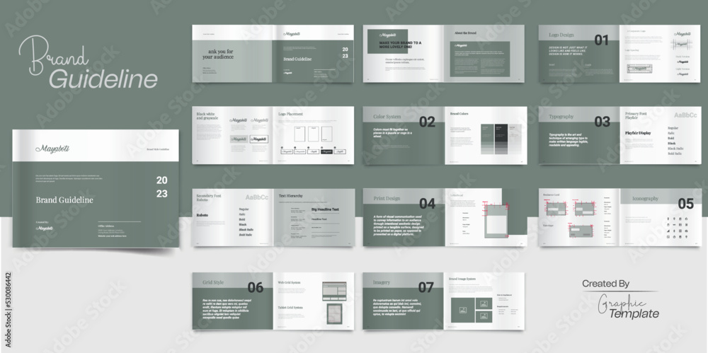 Landscape Brand Guidelines Brand Style Guide Book Brochure Layout Brand ...
