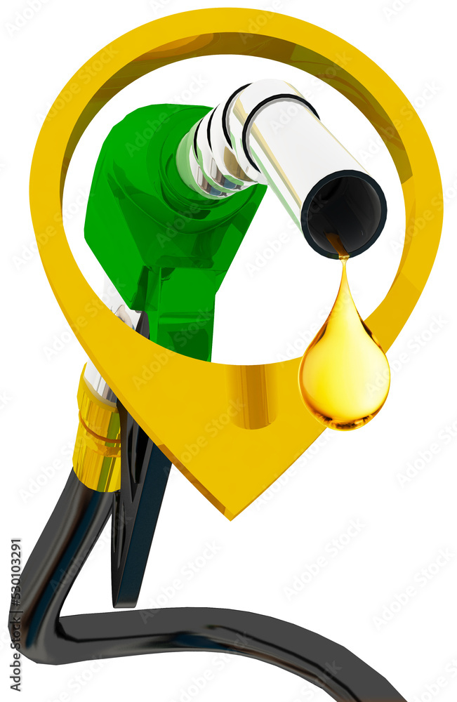 Nozzle pumping gasoline in a tank. Suitable for websites, Stickers ...