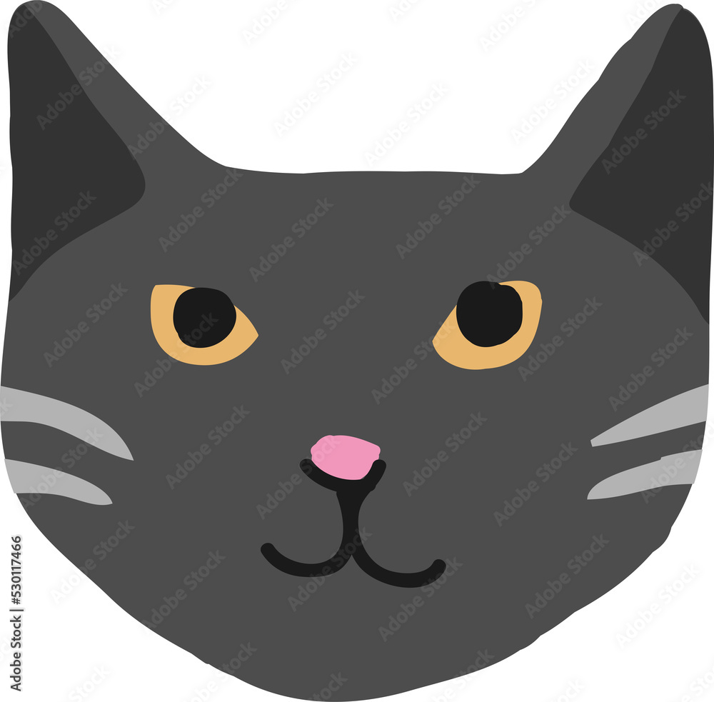 Cartoon nursery cute cat kitty face Stock Illustration | Adobe Stock