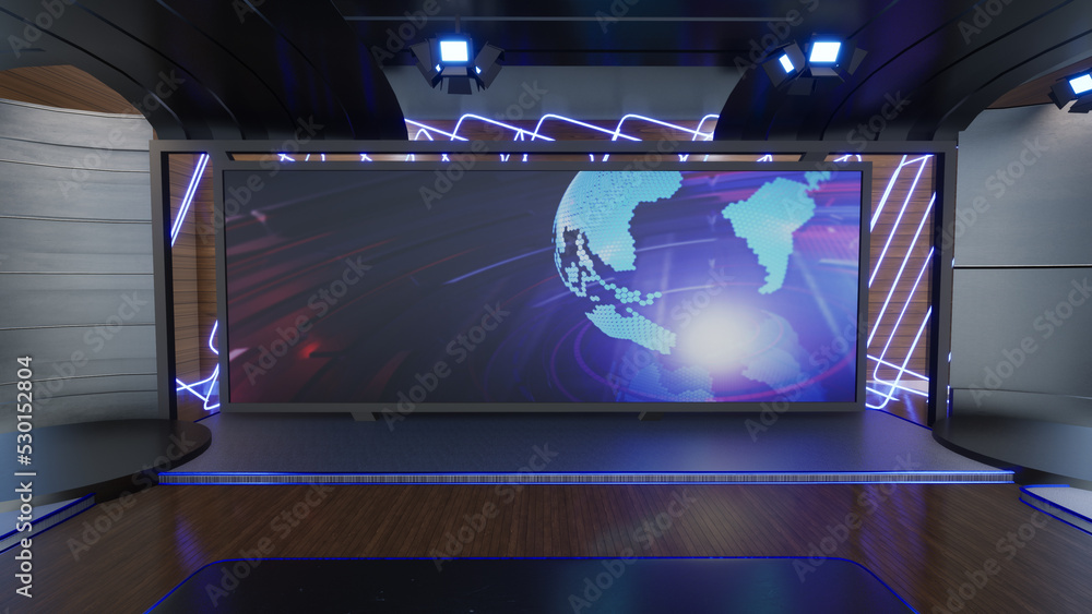 Virtual Studio 2267_News Studio, Backdrop For TV Shows .TV On Wall.3D ...