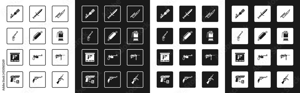 Set Bayonet on rifle, Trap hunting, Revolver gun, Anti-tank hand ...