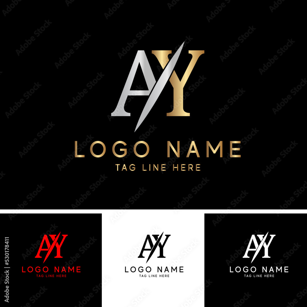 Letter AY logo design template elements Stock Vector | Adobe Stock