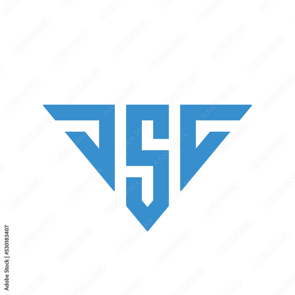 Initial letter JSC logo icon, Alphabet letters logo JSC, triangle shape ...