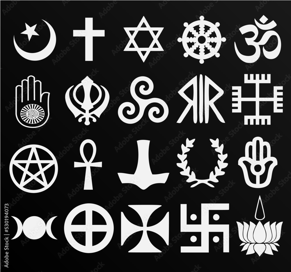 Multiple Religions Symbols / Ai Illustrator Stock Vector | Adobe Stock