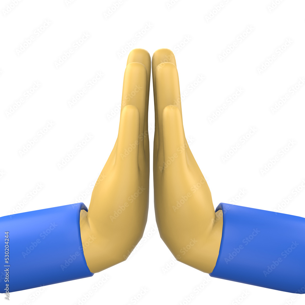 Ilustración de Stock 3D Illustration of hand sign emoticon on ...