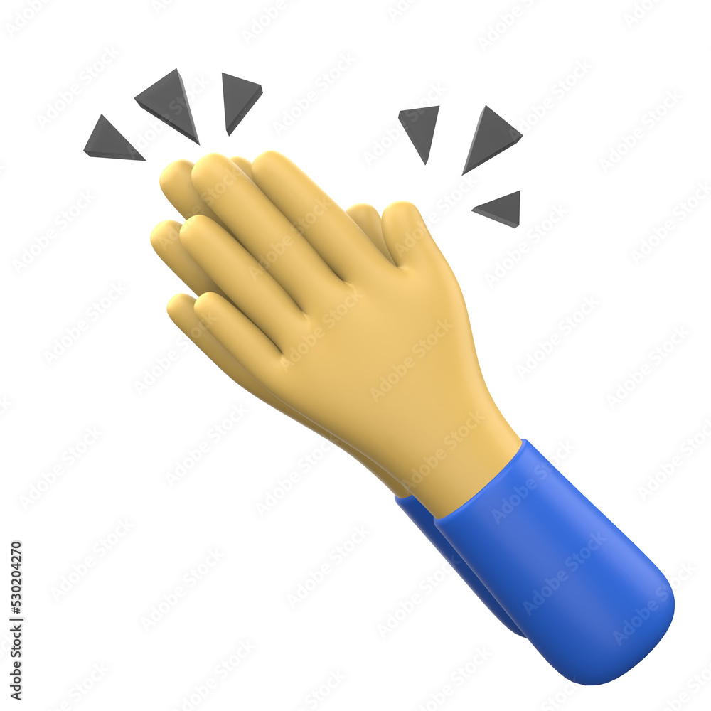 3D Illustration of hand sign emoticon on Transparent PNG Background ...