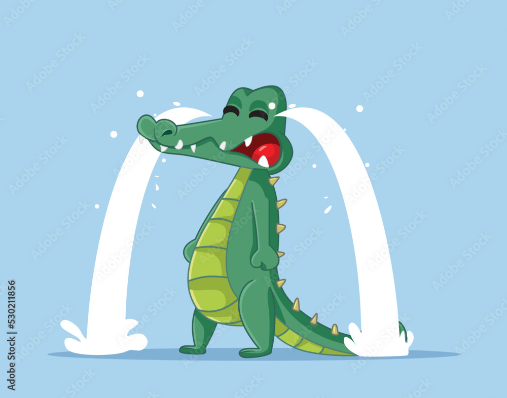 Crocodile Tears Vector Concept Cartoon Illustration. Stressed alligator ...