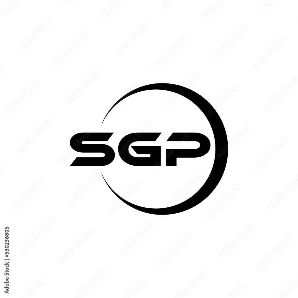 SGP letter logo design with white background in illustrator, cube logo ...