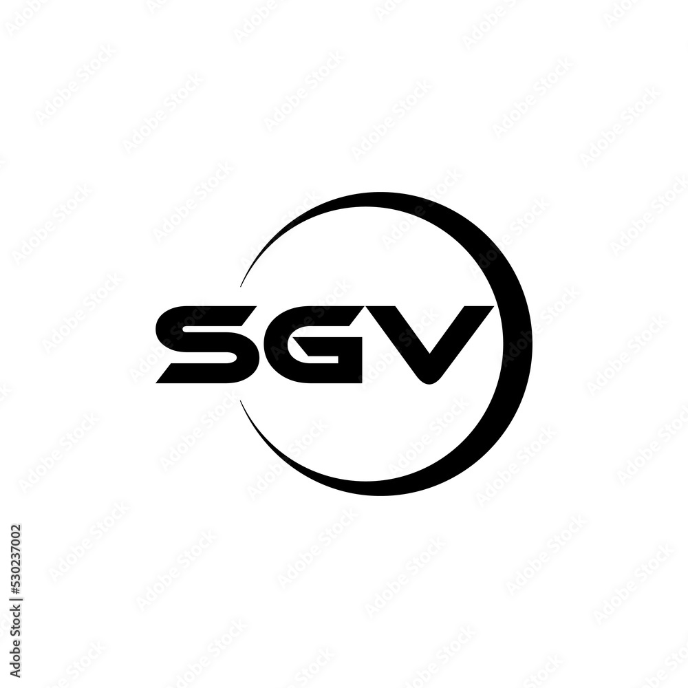 SGV letter logo design with white background in illustrator, cube logo ...