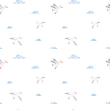 Seamless Seagull Pattern Free Stock Photo - Public Domain Pictures