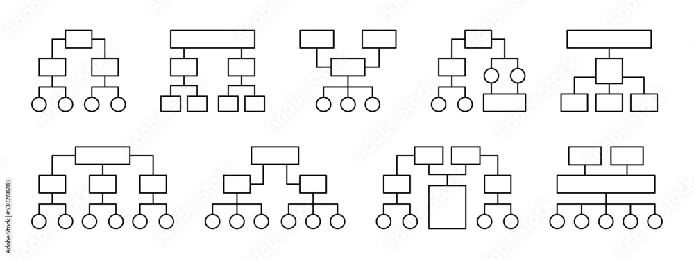 Set of infographics flowchart line design. Workflow, business ...