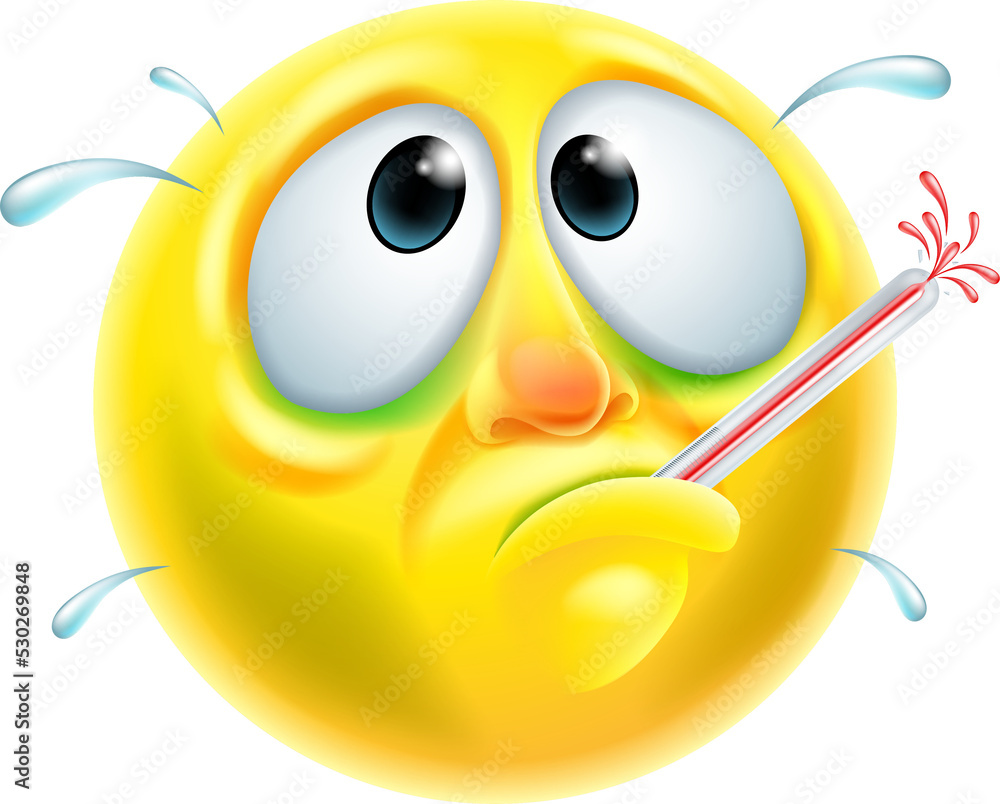 Sick Ill Emoticon Emoji Stock Illustration | Adobe Stock