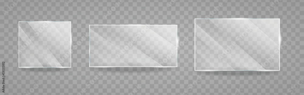 Glass with reflection effect in mockup style. Vector of Acrylic and ...