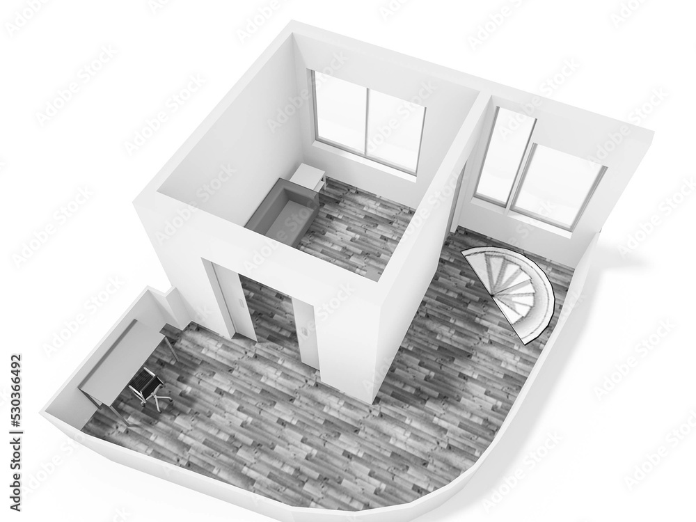 3d floor plan illustration. 3d Floor plan. Floorplans. Home floor plan ...