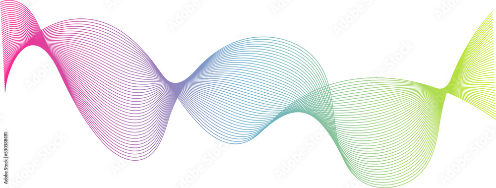 Neon multicolor wavy lines, stripes. Isolated png illustration ...