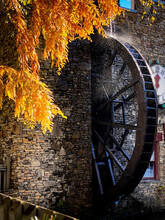Autumn Waterwheel Cabin Free Stock Photo - Public Domain Pictures