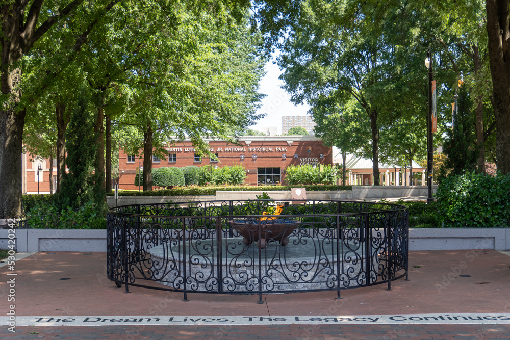 Martin Luther King Jr. National Historical Park Atlanta, Georgia. Eternal Flame serves as a ...