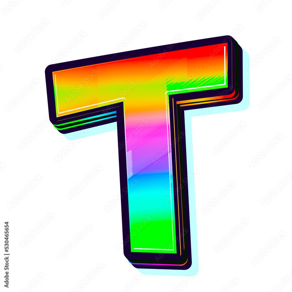 Jungle King alphabet rainbow font colorful alphabet ,t. design for ...