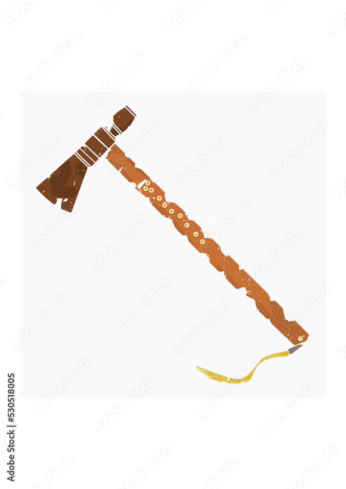 Vektor Editable of Isolated Native American Tomahawk Axe Vector ...