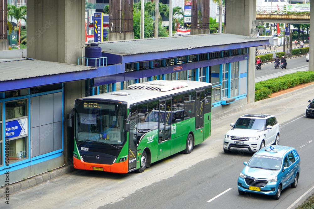 Jakarta, Indonesia - June, 2022 : TransJakarta (often erroneously ...