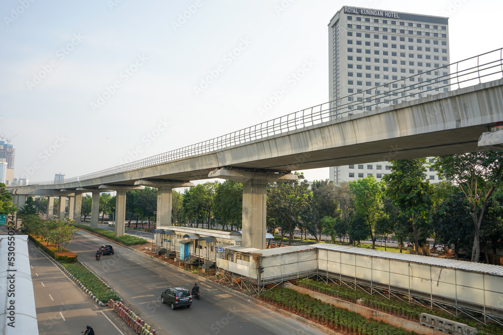 Jakarta - August, 2022 : The situation on Jalan Rasuna Said in South ...