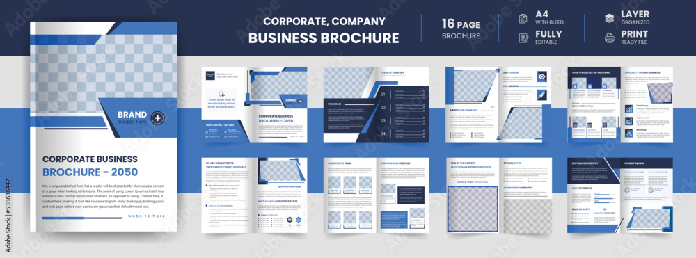 16 pages corporate business presentation guide company profile template ...