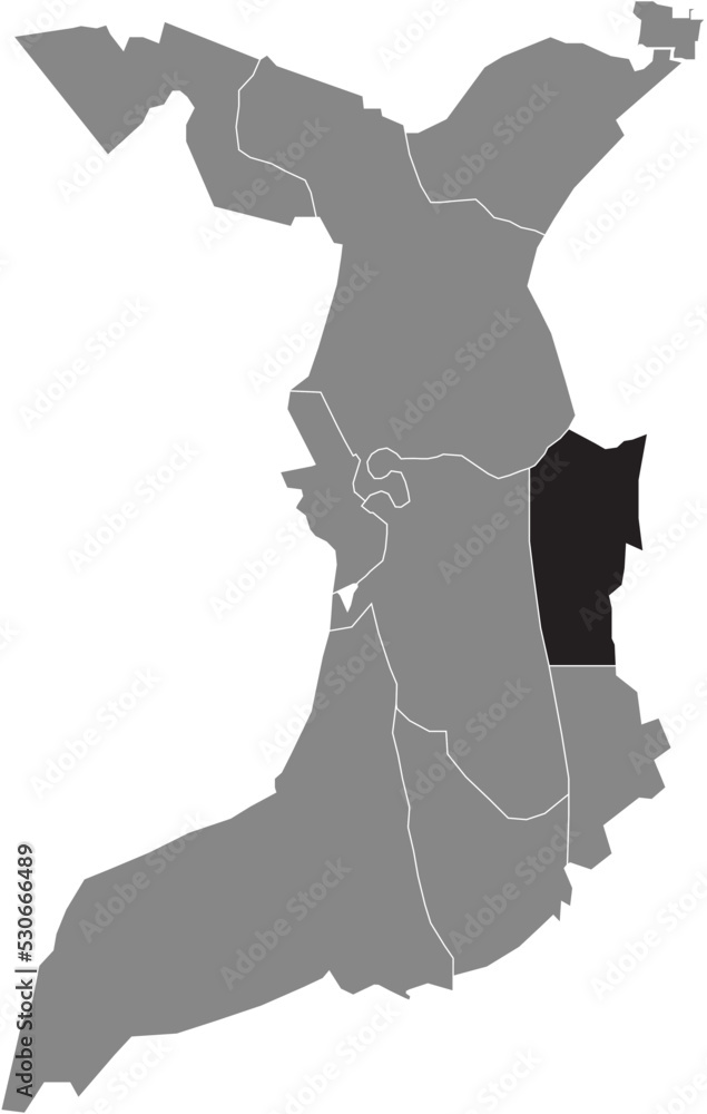 Black flat blank highlighted location map of the SCHIFFDORFERDAMM DISTRICT inside gray ...