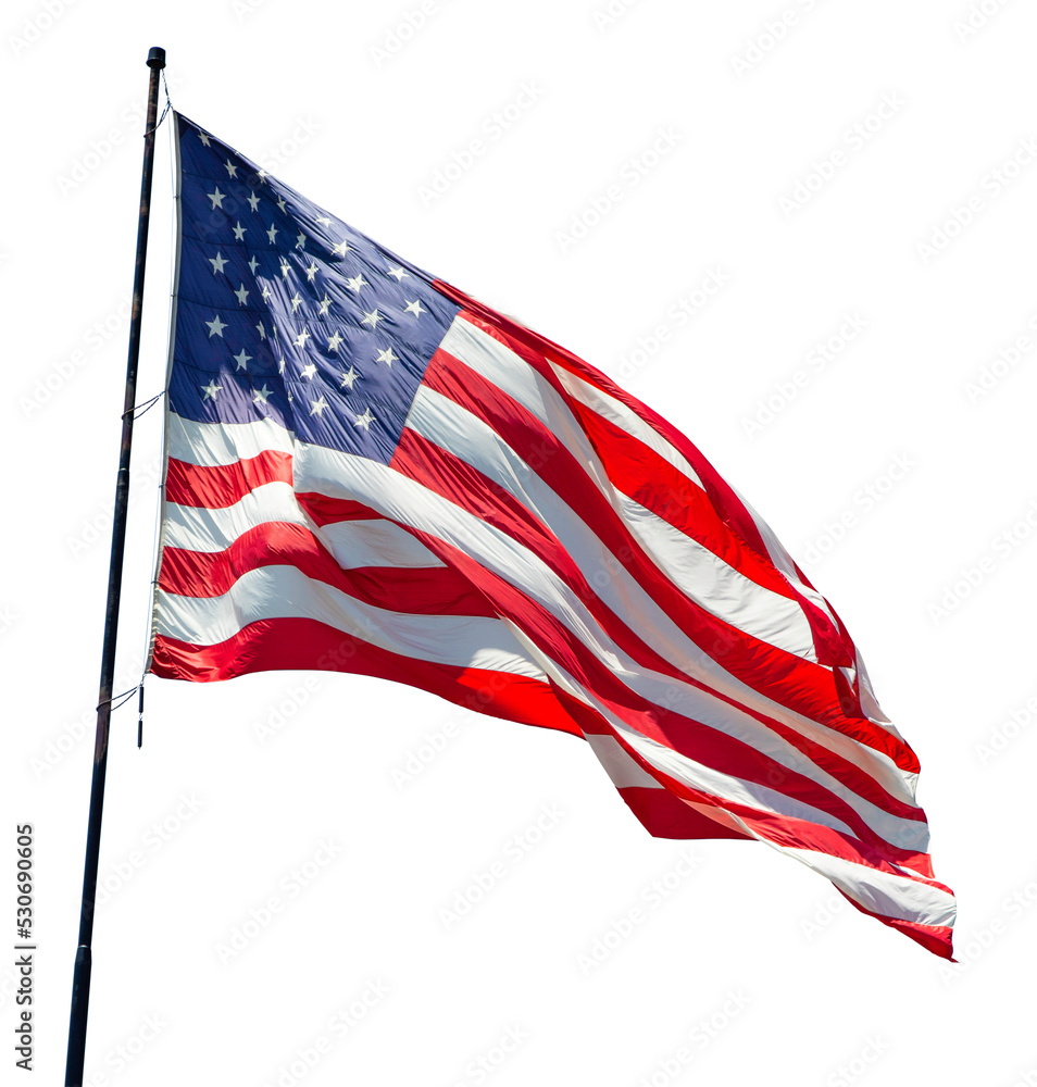 Transparent PNG of An American Flag Waving In The Wind. Stock Photo ...