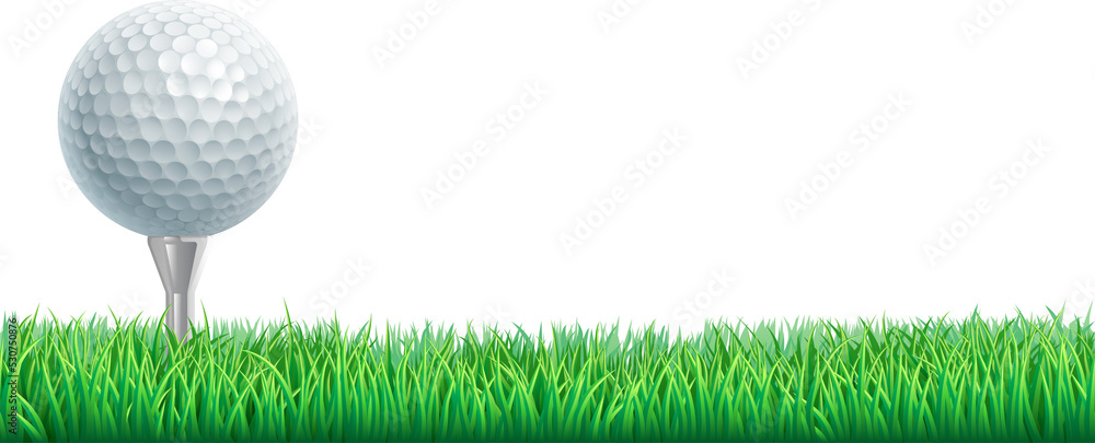 Golf course ball and tee Stock Illustration | Adobe Stock