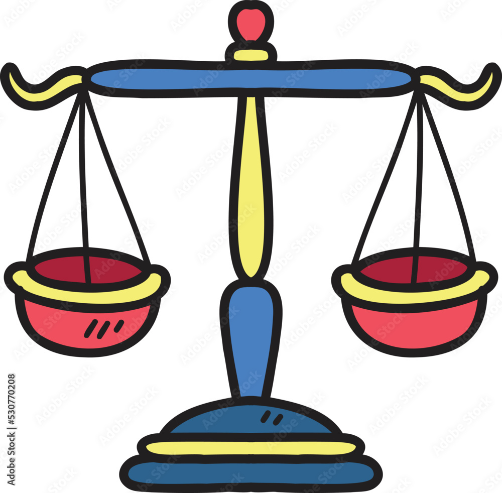 Hand Drawn court scale illustration Stock Vector | Adobe Stock