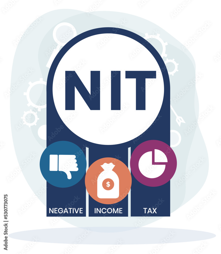 Vector website design template . NIT - Negative Income Tax acronym ...