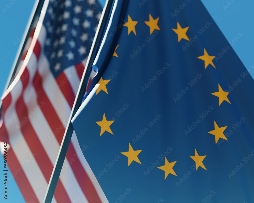Flags of the United States and EU Stock Photo | Adobe Stock