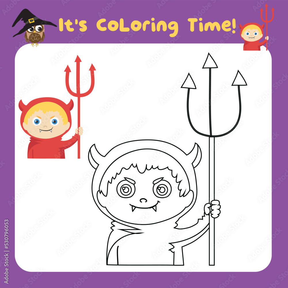 It’s coloring time worksheet. Coloring Halloween worksheet page. Fun ...