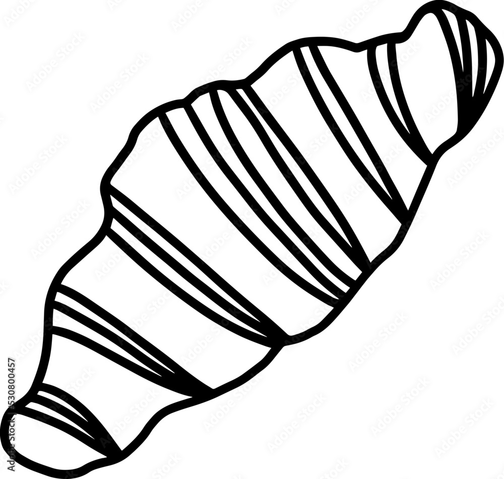 croissant line drawing outline Stock Vector | Adobe Stock